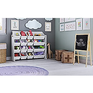 Humble Crew Extra-Large Toy Organizer, 16 Storage Bins, White/White