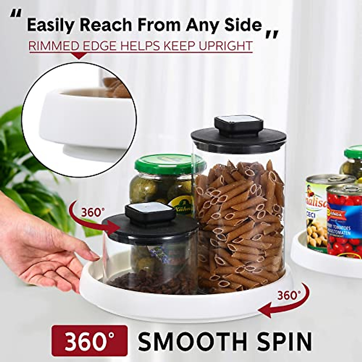 12 Pack Lazy Susan Turntable Organizer Cabinet for Cabinet 12 Inch Non Slip Lazy Susan Organizer 10 Inch Rotating Spice Rack Organizer Lazy Susan Turntable for Kitchen Countertop Cabinet Pantry