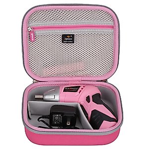 Aproca Hard Travel Storage Case, for Hi-Spec 27pc 3.6V Pink USB Small/Pink Power 3.6V Cordless Power Electric Screwdriver Set