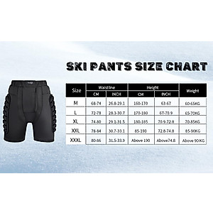 Tentock 3D Protective Hip for Snowboarding，Butt Padded Safety Impact Shorts EVA Protection Pad for Skating Outdoor（M）