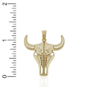 Charm America - Gold Bull's Head Charm - 10 Karat Solid Gold - Ox Cattle Charm