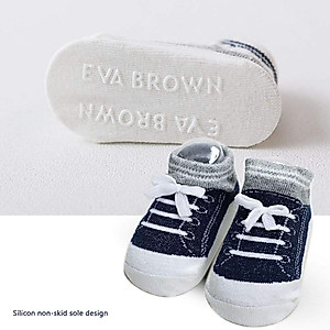 Zumou Baby Infant Anti Slip Non Skid Boys Sports Sneaker Shoe Socks 6 Pairs (0-6 Months, Colorful 6 Pairs)