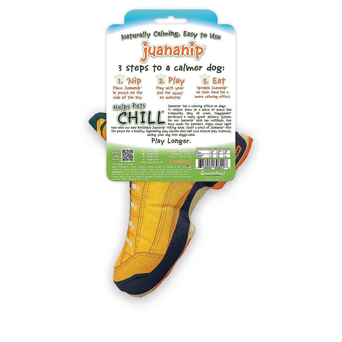 Doggijuana | Refillable Catnip Dog Toy | Naturally Calming | Catnip Grown in The USA (Hiking Boot)