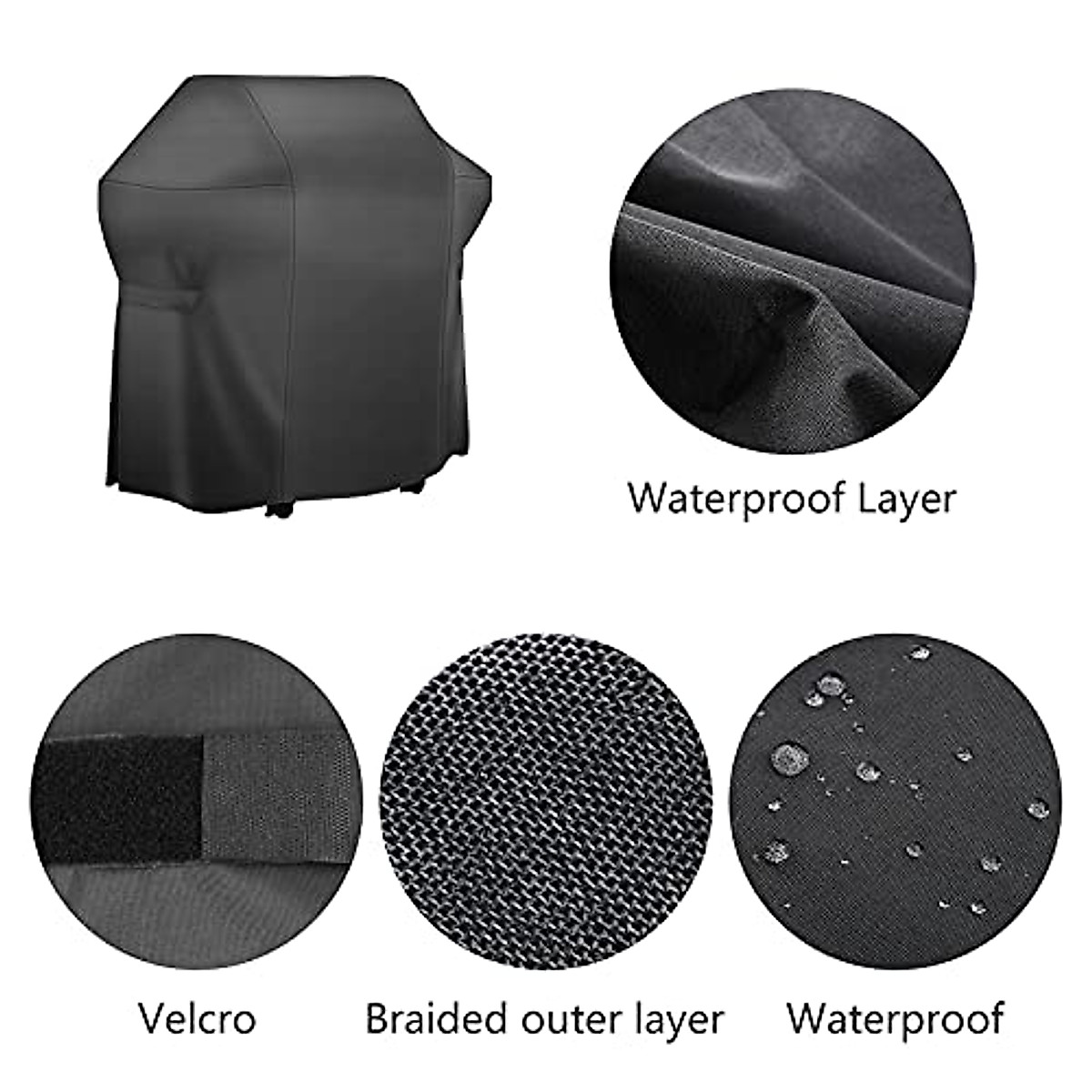 vchin 48 Inch Grill Cover, Fits for Weber Char-Broil Nexgrill Brinkmann and All Popular Brand Grills . Heavy Duty Waterproof Windproof BBQ Cover.
