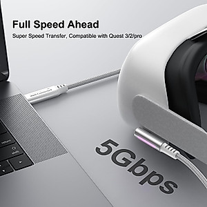 6AMGame 16Ft Link Cable for Oculus Quest 3/2/Pro Gaming Accessories PC Steam VR Headset High Speed USB C to C Charging Cord