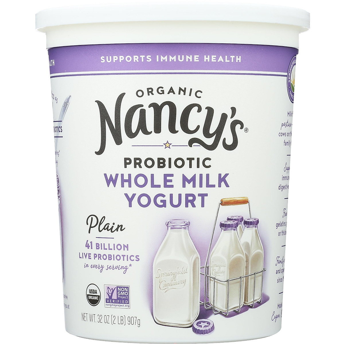 Nancy's, Organic Whole Milk Yogurt, Plain, 32 oz