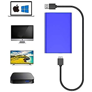 RENJUN HDD External Hard Drive 750gb / 500gb / 320gb, 2.5-inch Metal Portable USB 3.0 Backup Storage, Suitable for Desktop, Pc, Laptop, MacBook, Ps4, Xbox One, Smart Tv (250GB,Sliver)