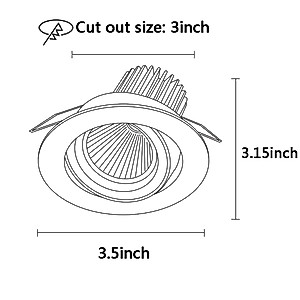 ECHENLED 6 Pack EC8145-3G LED Downlight Fixture Housing MR16 Cut Out Size: 3inch Aluminium GU10 Trimless Recessed Round Frame (White)