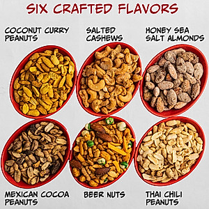 Nuts Gift Basket for Men, Adults - 6 Unique Flavors, Great Birthday Gift for Men, Gift for Dad, Food Gift Basket, Gourmet Nut Snack