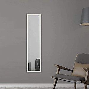 FANYUSHOW 47x12 Inch Long, Full Body,Full Length Wall Mirror for Bedroom Bathroom Living Room,White