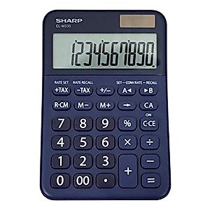 Sharp Elm335bbl Desktop Calculator, 10-Digit LCD, Blue