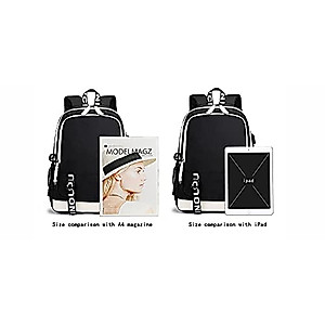 TwinYe The Monarch Butterfly in Bloom Cosmic Blue Butterfly Backpack with USB Charging Port for Teen. (1), Black