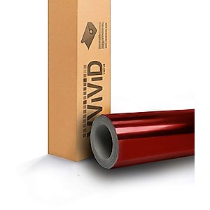 VViViD Red Mirror Chrome Cast Vinyl Wrap for Car, Boat, Bike 1 Foot x 5 Feet Self Adhesive Film Decal Air Release Bubble and Air-Free 3MIL-VViViD8
