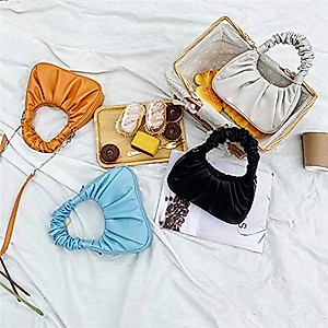 Purse Vintage Retro Shoulder Bag Vegan Leather 90s Rachel Bag Mini Purse Fashion Bag Chic… (Midnight Black)