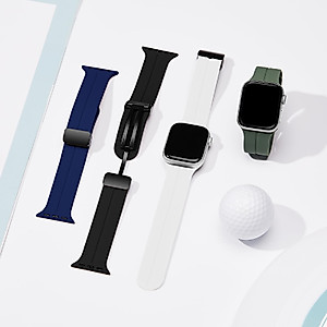 Viccoky Magnetic Sport Bands for Apple Watch Ultra Band 49mm 45mm 44mm 41mm 40mm 38mm 42mm, Silicone Replacement Strap Wristband Men Women for iWatch Ultra/Ultra 2 Series 9 8 7 6 5 4 SE, 2 Pack