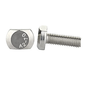 M8 x 25mm T-Slot Drop-in Stud Sliding Bolts T Shape Screws, 304 Stainless Steel 18-8, Plain Finish, Fully Threaded, 10 PCS