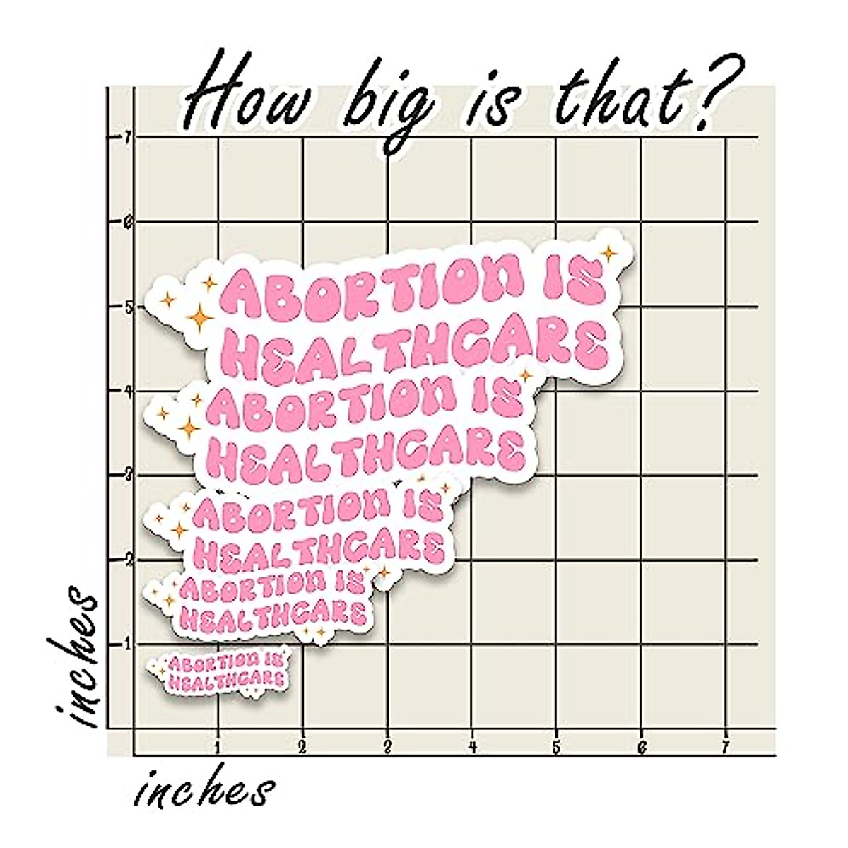 Miraki Abortion is Healthcare Sticker, Women's Rights Sticker, Feminist Sticker, Water Assitant Die-Cut Vinyl Stickers Decals for Laptop Phone Kindle Journal Water Bottles, Sticker for Women