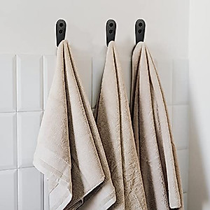 CGBE Coat Hooks for Wall, Heavy Duty Outdoor Hooks for Hanging Towel No Rust Outside Towel Hooks Wall Mounted with Screws and Anchor for Key, Towel, Bags, Cup, Hat (4 Pack Black)