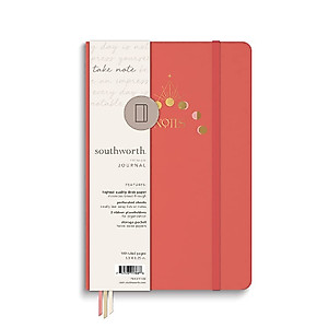 Southworth Medium Case Bound Journal, 5.5" x 8.25", Boho Mystical Pink, Premium 28 lb/105 gsm Paper, 160 Lined Sheets (91388)