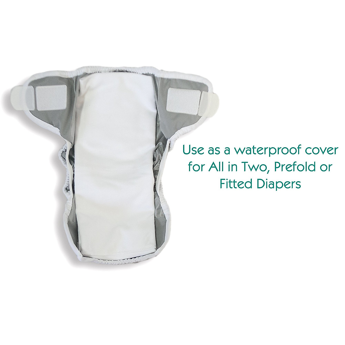 Thirsties Reusable Cloth Diaper Cover, Hook & Loop Closure, White, Small