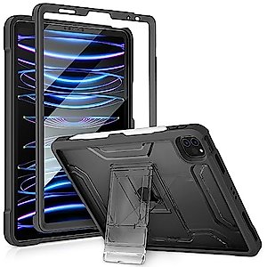 DTTOCASE for iPad Pro 11 Inch Case, iPad Air 5th / 4th Generation 10.9 Inch (2022/2020) Case with Matte Frosted Shockproof Back Back [Anti-Scratch,Support Touch ID,Camera Protection]-Black