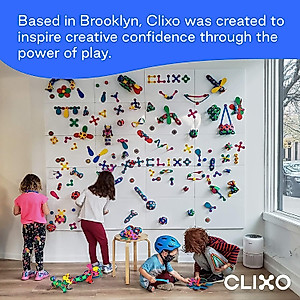 Clixo Rainbow 42 Piece Pack - Flexible, Durable, Imagination-Boosting Magnetic Building Toy- Modern, Modular Designs for Hours of STEM Play. A Multi-Sensory Magnet Toy, Travel Friendly. Ages 4-99