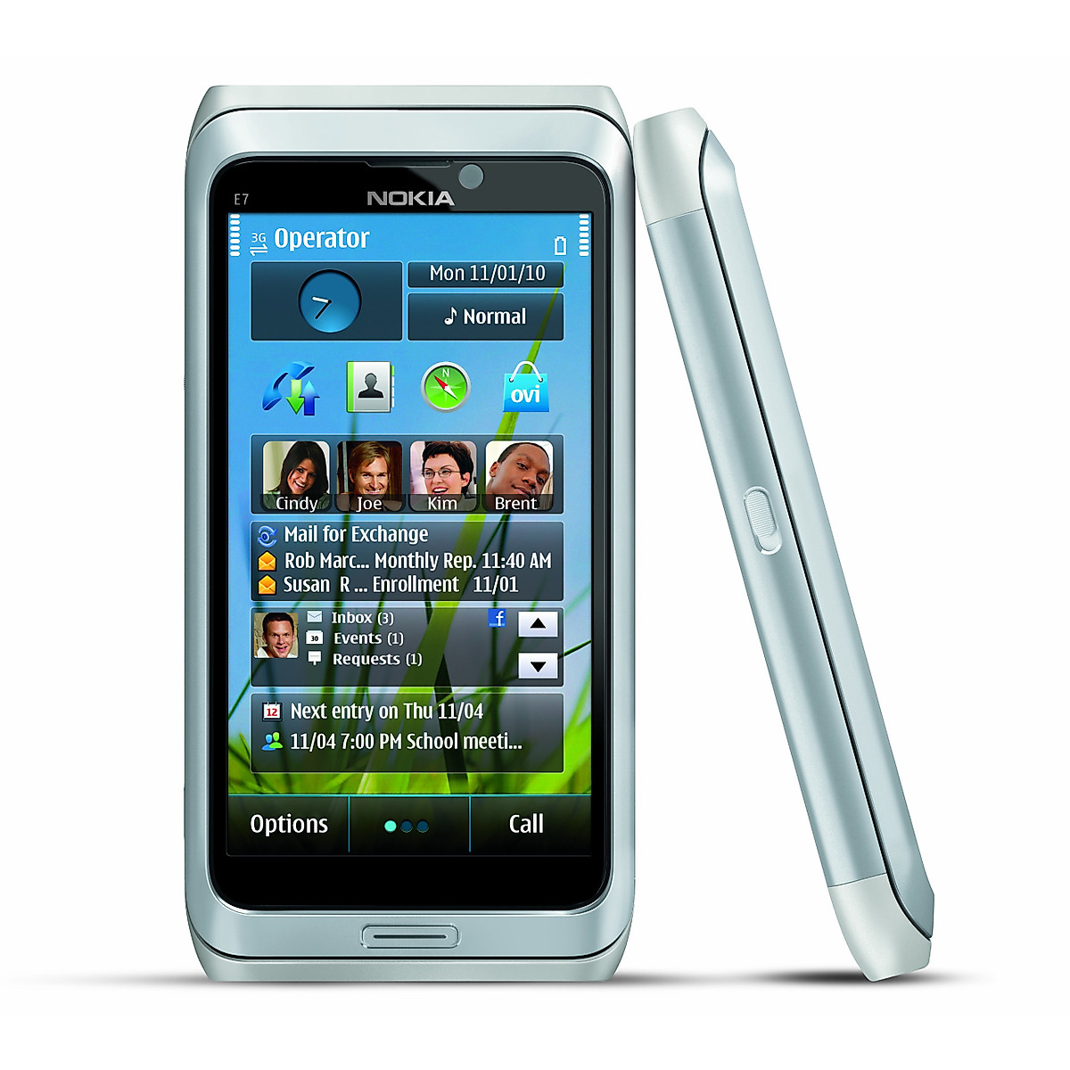 Nokia E7-00 Unlocked GSM Phone with Touchscreen, QWERTY Keyboard, Easy E-mail Setup, GPS Navigation, 8 MP Camera--U.S. Version with Warranty (Silver)