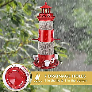 Decflow Bird Feeders for Outdoors Hanging, Wild Bird Feeder for Outside Bird, 4 lbs Large Capacity Durable Metal Bird Seed Feeder for Small Birds