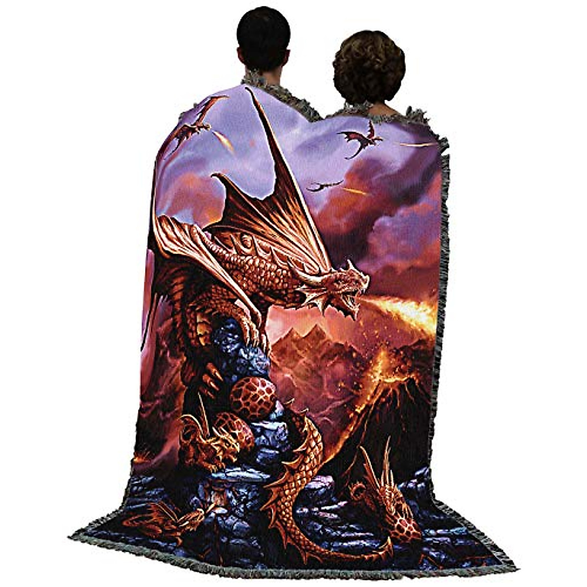 Pure Country Weavers Fire Dragon Blanket by Anne Stokes Age of Dragons Collection - Gift Fantasy Tapestry Throw Woven from Cotton - Made in The USA (72x54)