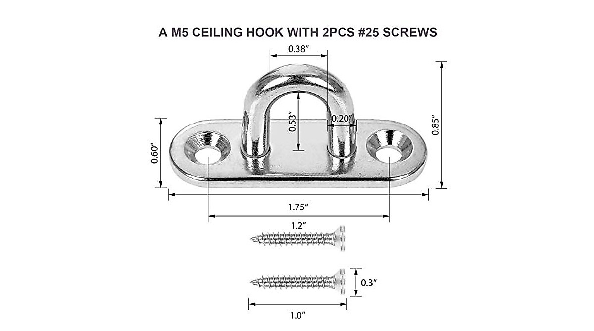 15 Pack Stainless Steel Ceiling Hook - Secure Mounting