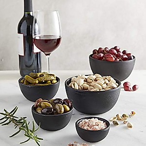 47th & Main Rustic Round Bowl, Tiny, Cast Iron Black