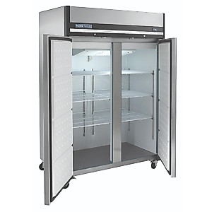 Central Exclusive Commercial Refrigerator, 2 Door Stainless Steel Reach In, Solid doors - 54" W 49 Cu Ft. (69K-032)