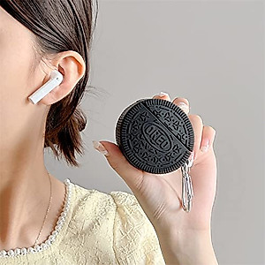 PVC Earphone Case for Xiaomi True Wireless Earbuds Redmi Buds 3,Cute 3D Funny Cartoon Cool Design Skin Cover, Protective Silicone Case with Keychain (Oreo Cookies)