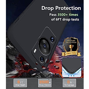 Jancyu Compatible with Huawei P60 Pro Case Soft, Silicone Phone Case for Huawei P60 Pro, 360°Full Protective, Shockproof and Fingerprint Resistant Accessorie (Black)
