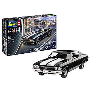 Revell RV07662 1:25-1968 Chevy Chevelle SS 396 Plastic Model kit, Black, 1/25