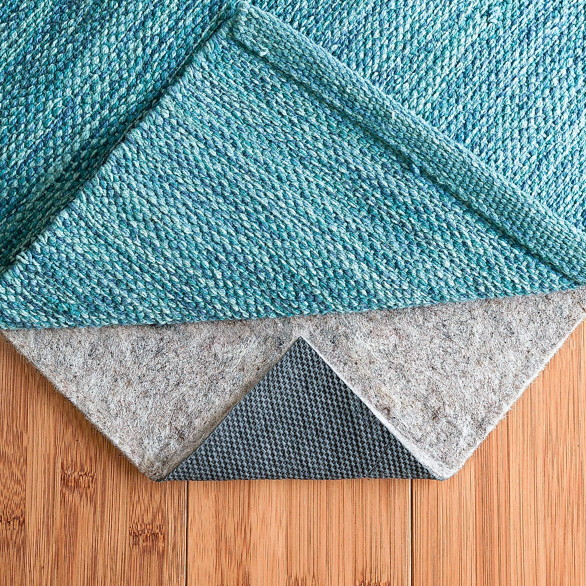 RUGPADUSA - Basics - 3'x5' - 1/8" Thick - Felt + Rubber - Non-Slip Rug Pad - Cushioning Felt for Modest Comfort - Safe for All Floors and Finishes