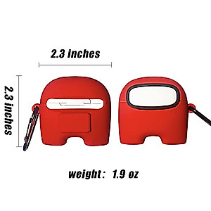 Cartoon Airpod Pro Case, Cute Airpods Cover with Long Lanyard Keychain, Soft Silicone Protective Accessories Cases Cartoon Design Kawaii Funny Cool Character for Women Girls Men Boy Kids ( Red )