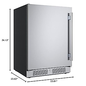 Avallon AFR242SSLH 24 Inch Wide 5.66 Cu. Ft. Built-In Compact Refrigerator with Left Hinge