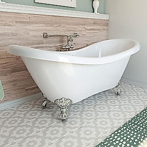 DreamLine Chesapeake 69 in. L x 31 in. H Acrylic Freestanding Bathtub with Chrome Finish