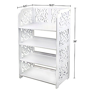 Jerry & Maggie - 4 tier WPC Shoe Rack / Shoe Storage Stackable Shelves Free Standing Shoe Racks - White