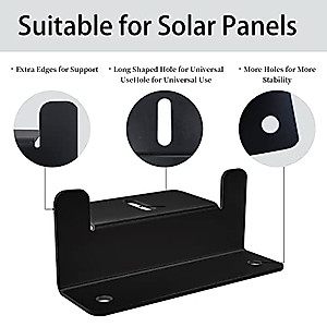 D&ONEHOS Solar Panel Mounting Z Brackets Lightweight Aluminum Corrosion-Free Construction for RVs, Trailers, Boats, Yachts, Wall and Other Off Gird Roof Installation, 16 Units per Set,Black