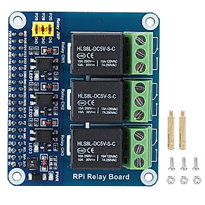 Zyyini Bindpo Relay Module,AC 250V/5A, DC 30V/5A, GPIO Interface 3Way Relay Module Expansion Module with Optocoupler Isolation,Fit for Raspberry Pi AB2B/3B/4B (Raspberry Pi 3-Way Relay)