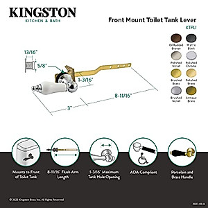 Kingston Brass KTPL3 Victorian Toilet Tank Lever, Antique Brass