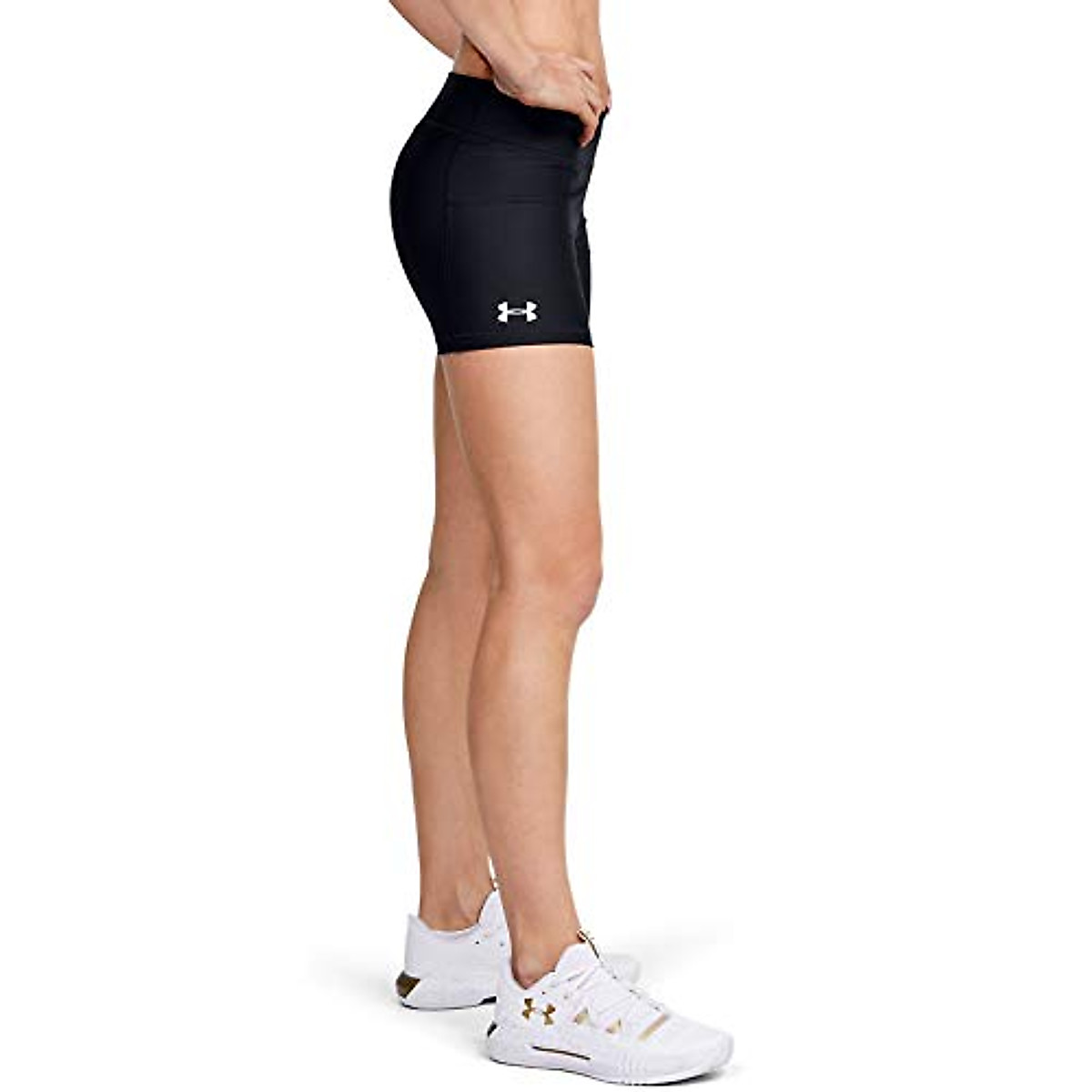 Under Armour Women's Team Shorty 4 , Black (001)/White , Medium