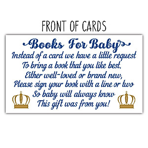 50 Prince Books for Baby Shower Request Cards - Invitation Inserts - Boy Baby Shower