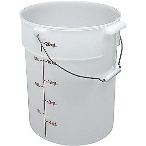 Cambro PWB22148 Pail with Bail 22 qt., natural white - Case of 6