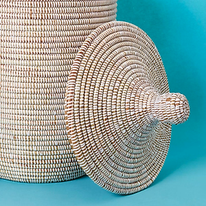 17"-19" Small Storage Basket Hooded Lid (White)