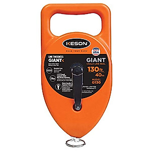 Keson G130 Giant Chalk Line Reel, 24-Ounce Chalk Capacity, 130-Foot