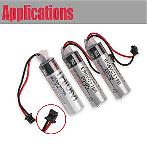 WELLVEUS 5Pcs ER6V/3.6V Compatible with Toshiba ER6VC119A ER6V119B 2400mAh Lithium Battery for M70 M60 PLC