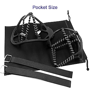 HONUTIGE Ice Grips, Traction Cleats for Walking, Jogging, or Hiking on Snow and Ice, Anti Slip Unisex Outdoor Crampons Over Shoe/Boot Traction Cleats (L)